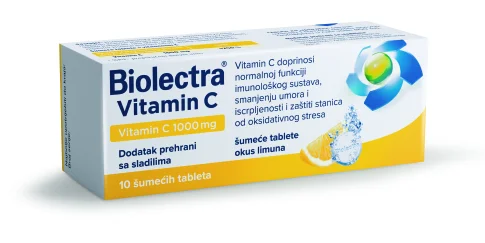 Biolectra Vitamin C 1000 mg limun 10 šumećih tableta