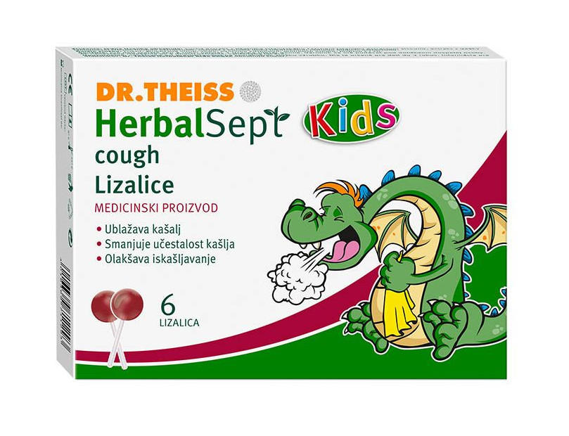 Dr. Theiss HerbalSept Kids Lizalice protiv kašlja Malina 6 komada