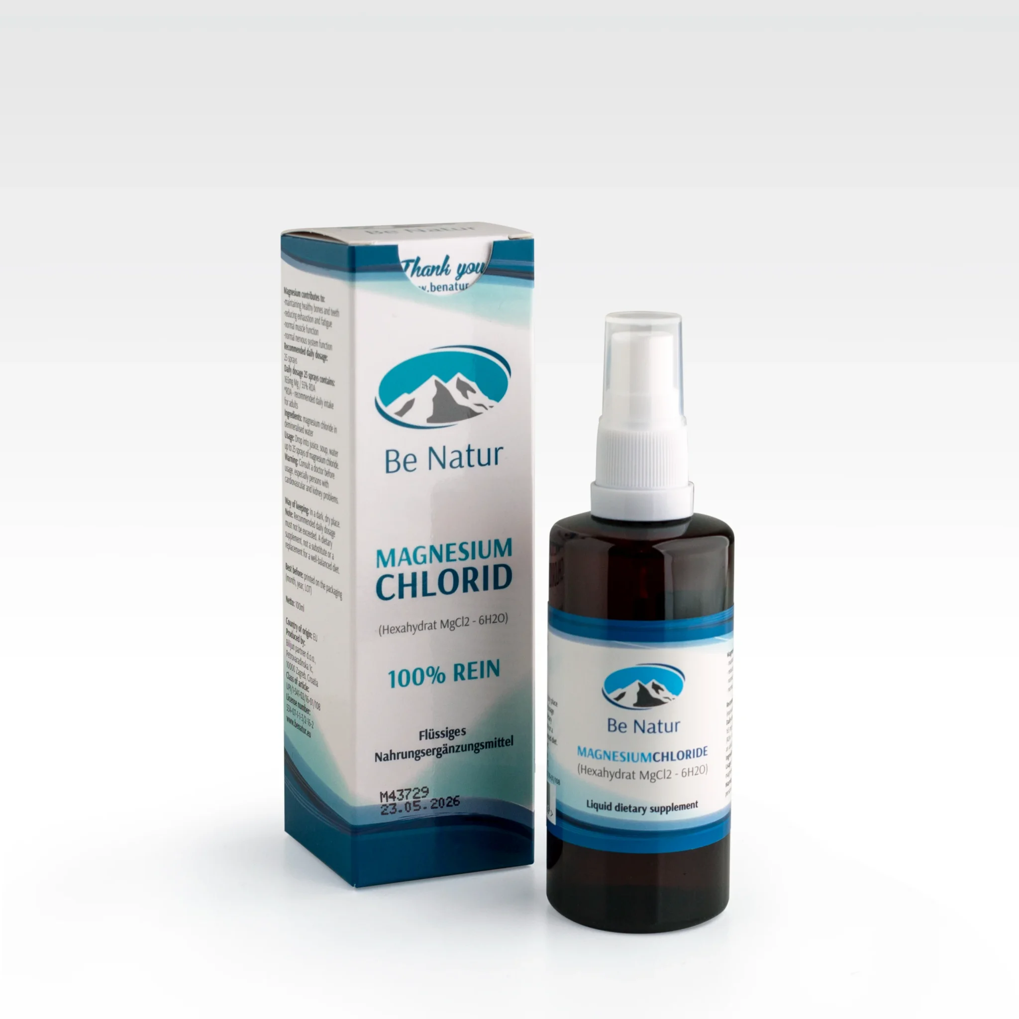 Be Natur Magnezijev klorid sprej 100 ml
