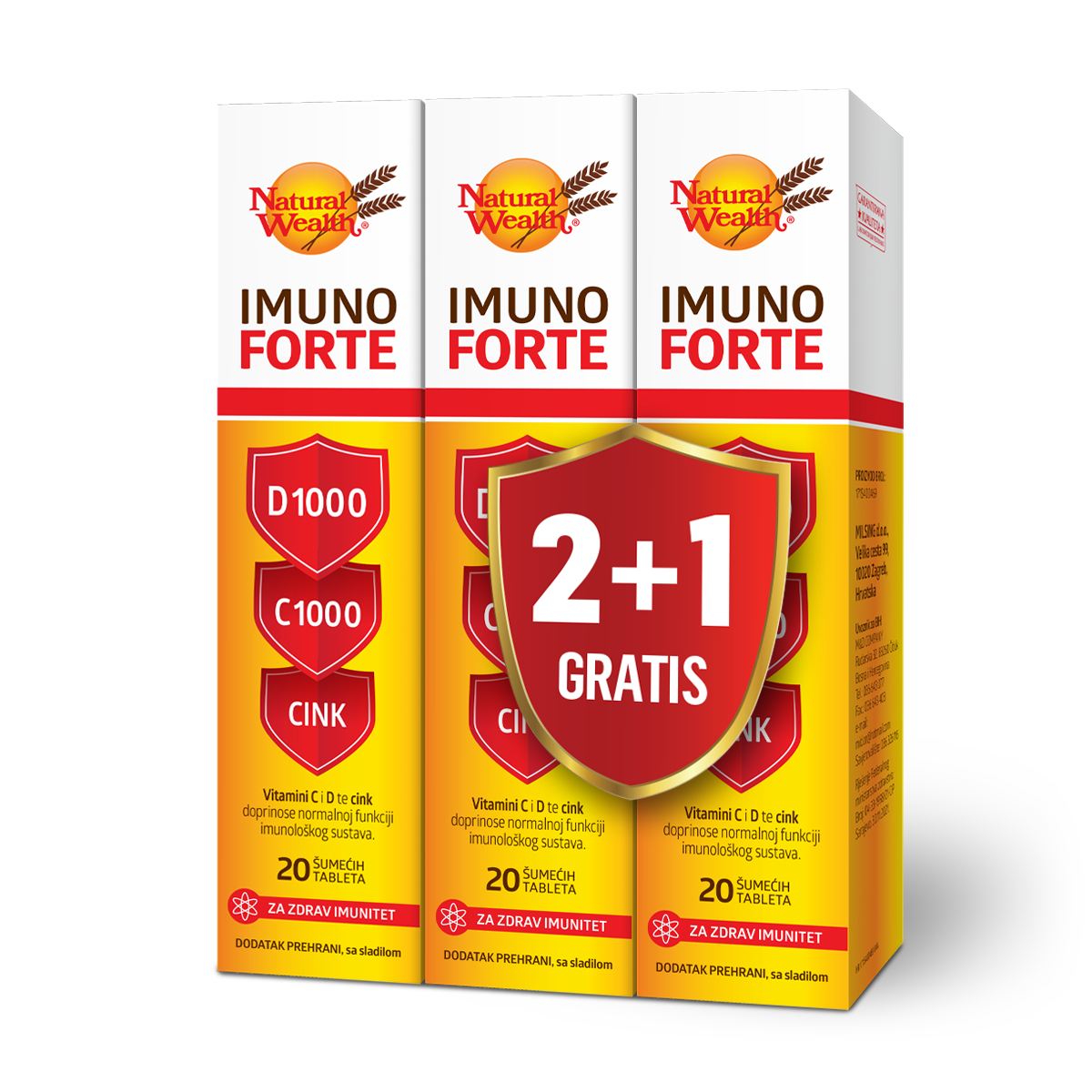 Natural Wealth Imuno Forte šumeće tablete 2+1 gratis