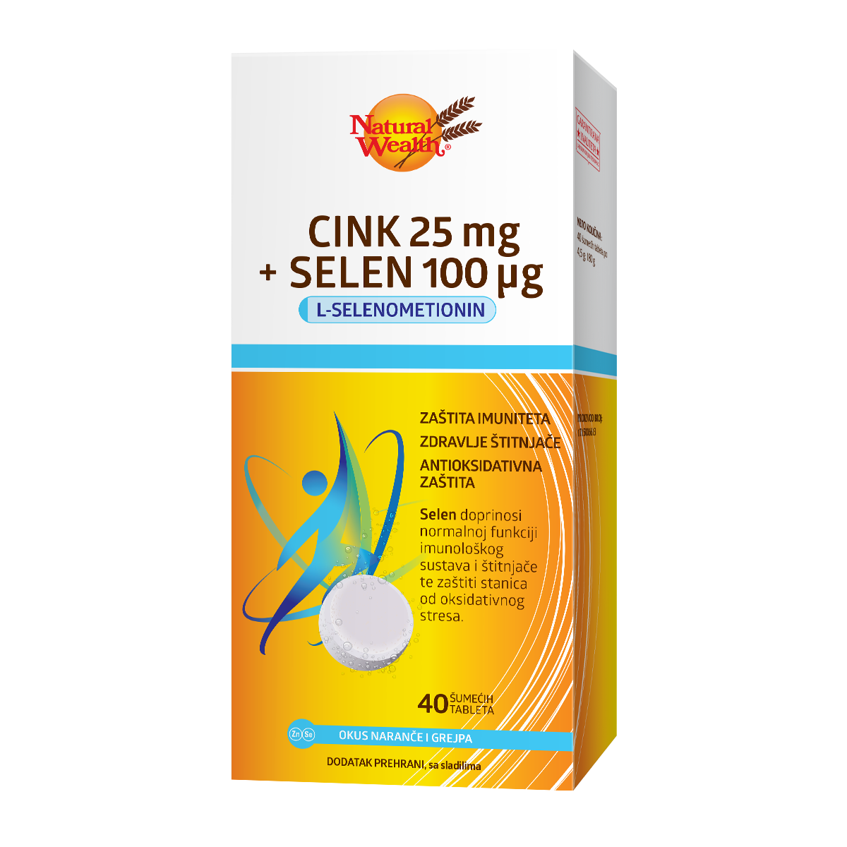 Natural Wealth® Cink 25 mg + Selen 100 µg 40 šumećih tableta