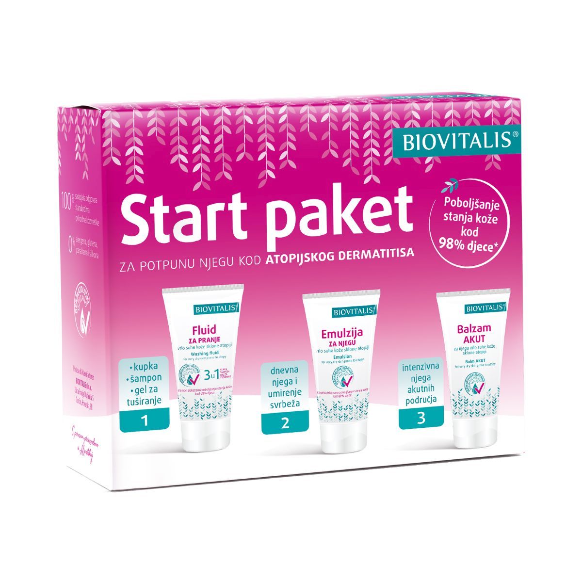 Biovitalis Start paket Fluid za pranje 50 ml + Emulzija za njegu 50 ml + Balzam akut 50 ml