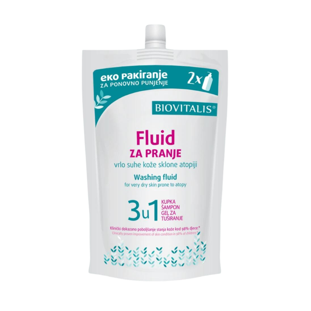 Biovitalis Fluid za pranje vrlo suhe kože sklone atopiji 500 ml REFIL
