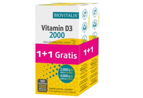 BV VITAMIN D3 2000 SPREJ 20ML 1+1 GRATIS