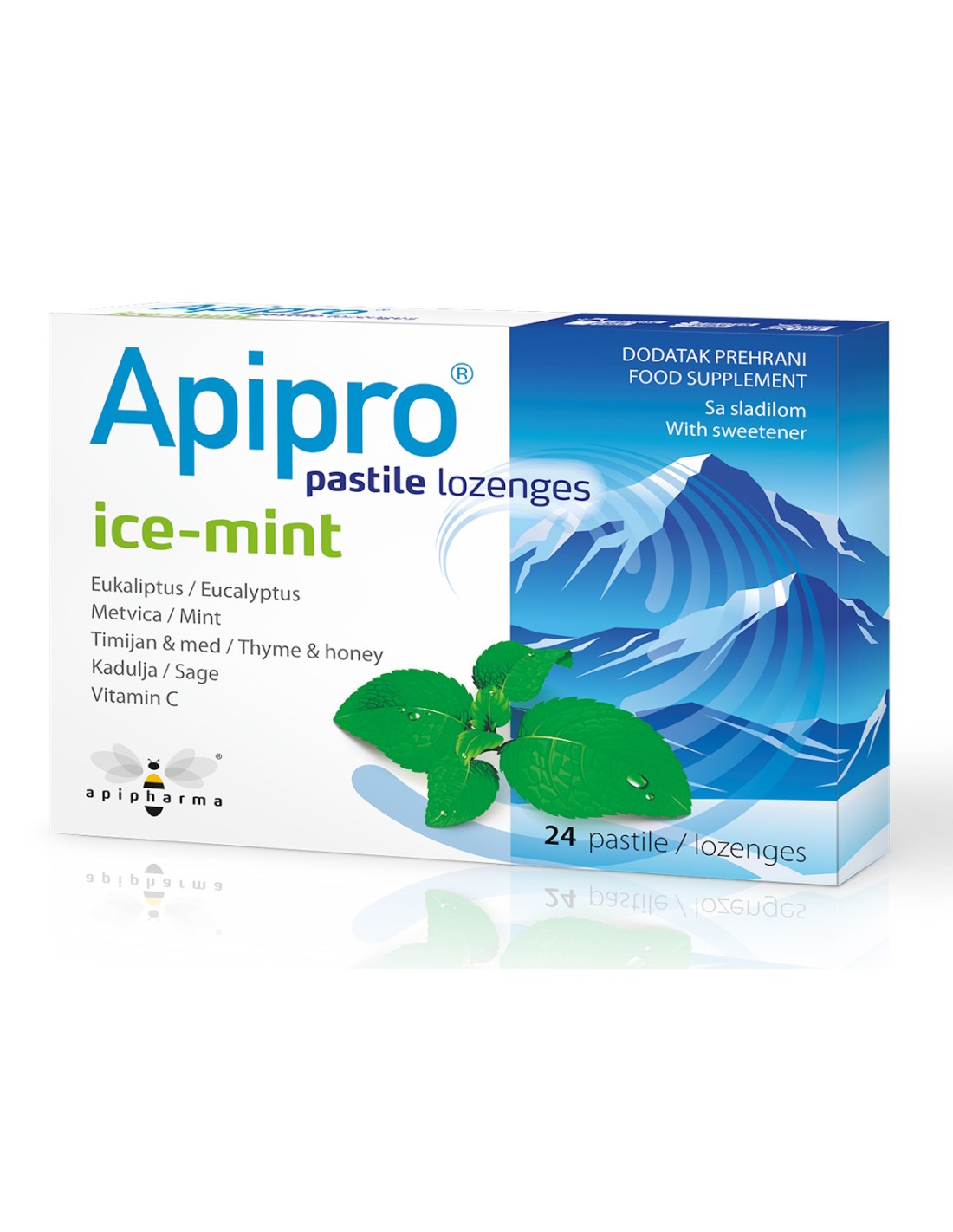 Apipharma Apipro Ice-Mint 24 pastile