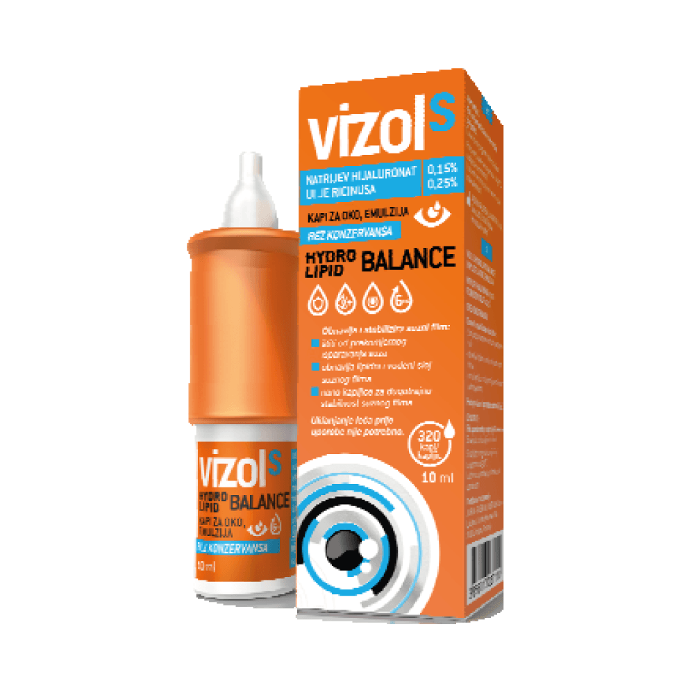 Vizol S Hydro Lipid Balance kapi za oči 10 ml