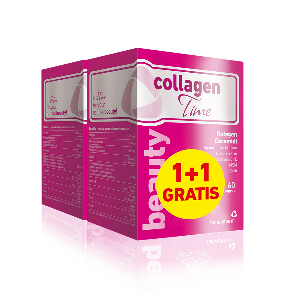 Hamapharm Collagen Time Beauty kapsule 60 komada 1+1 GRATIS